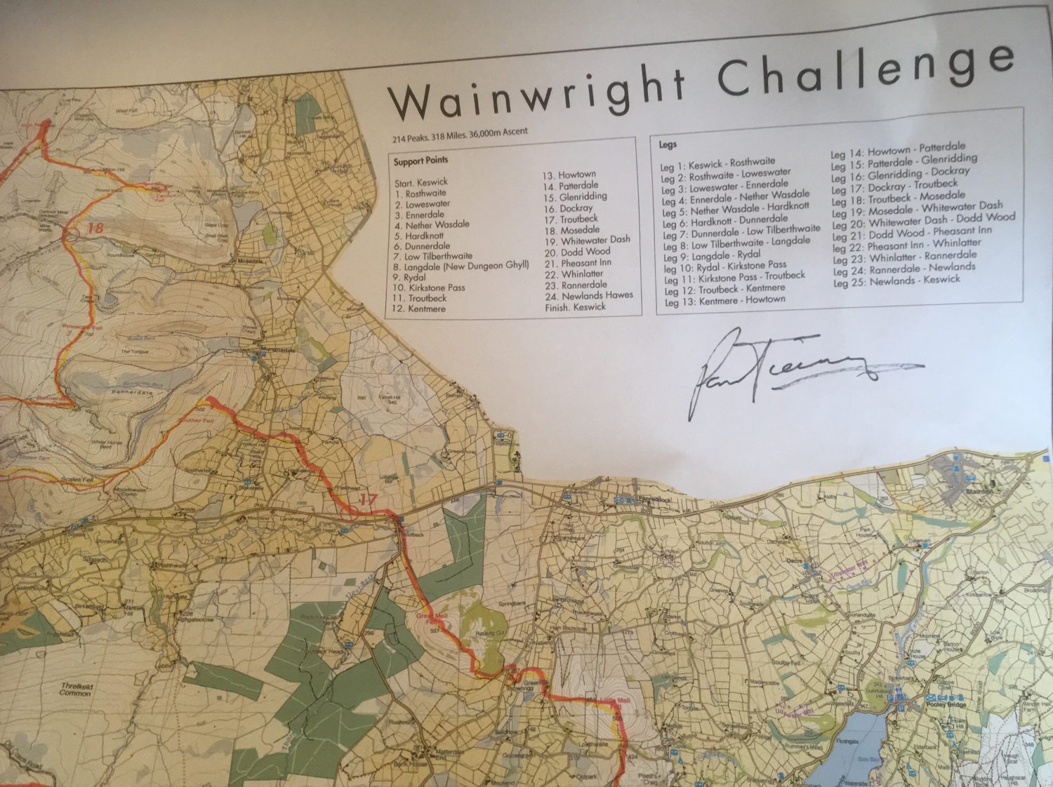 Paul Tierney's Wainwrights Map Auctioned for Charity | Running News ...